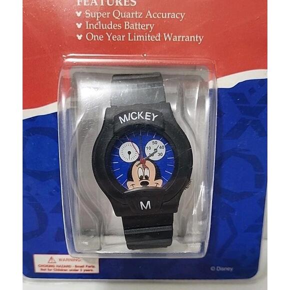 Other | Disney Mickey Mouse Kids Analog Diver Watch Black With Blue ...